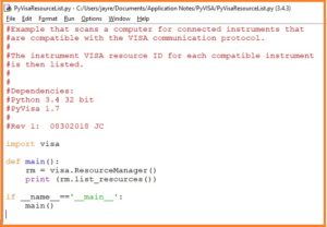 Programming Example: List connected VISA compatible resources using ...