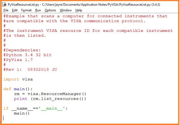 Programming Example: List connected VISA compatible resources using ...