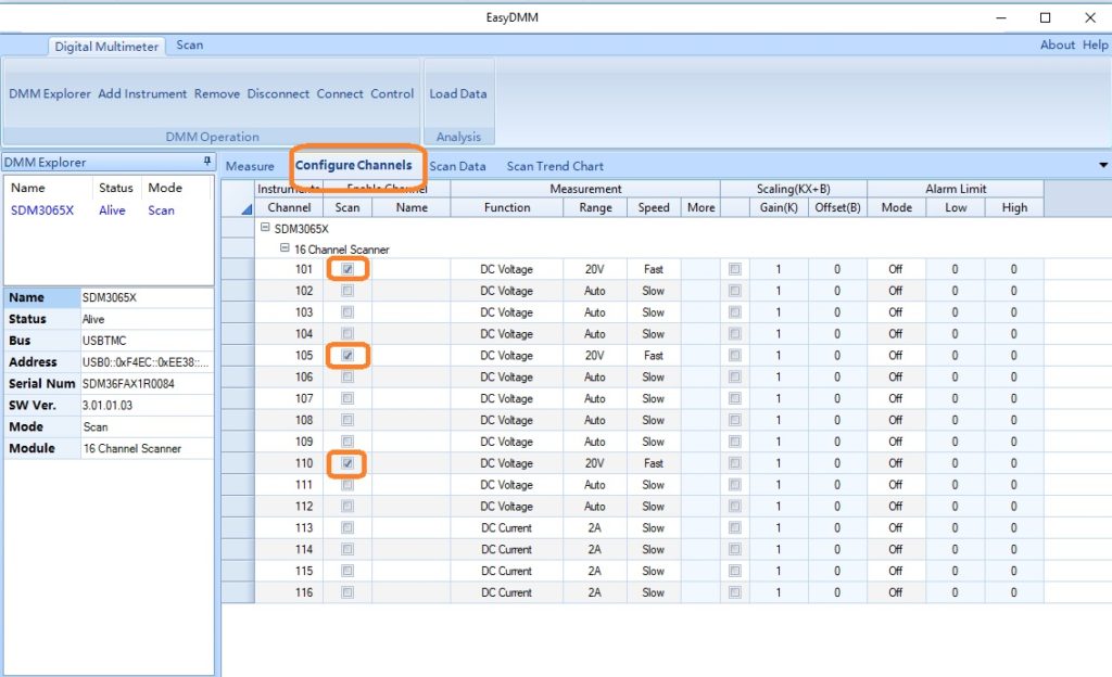 How to configure a DMM scan using EasyDMM - Siglent