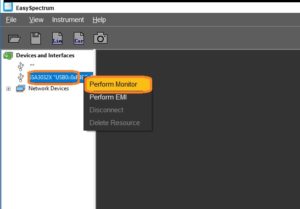 Spectrum Monitor (waterfall chart) in EasySpectrum software - Siglent